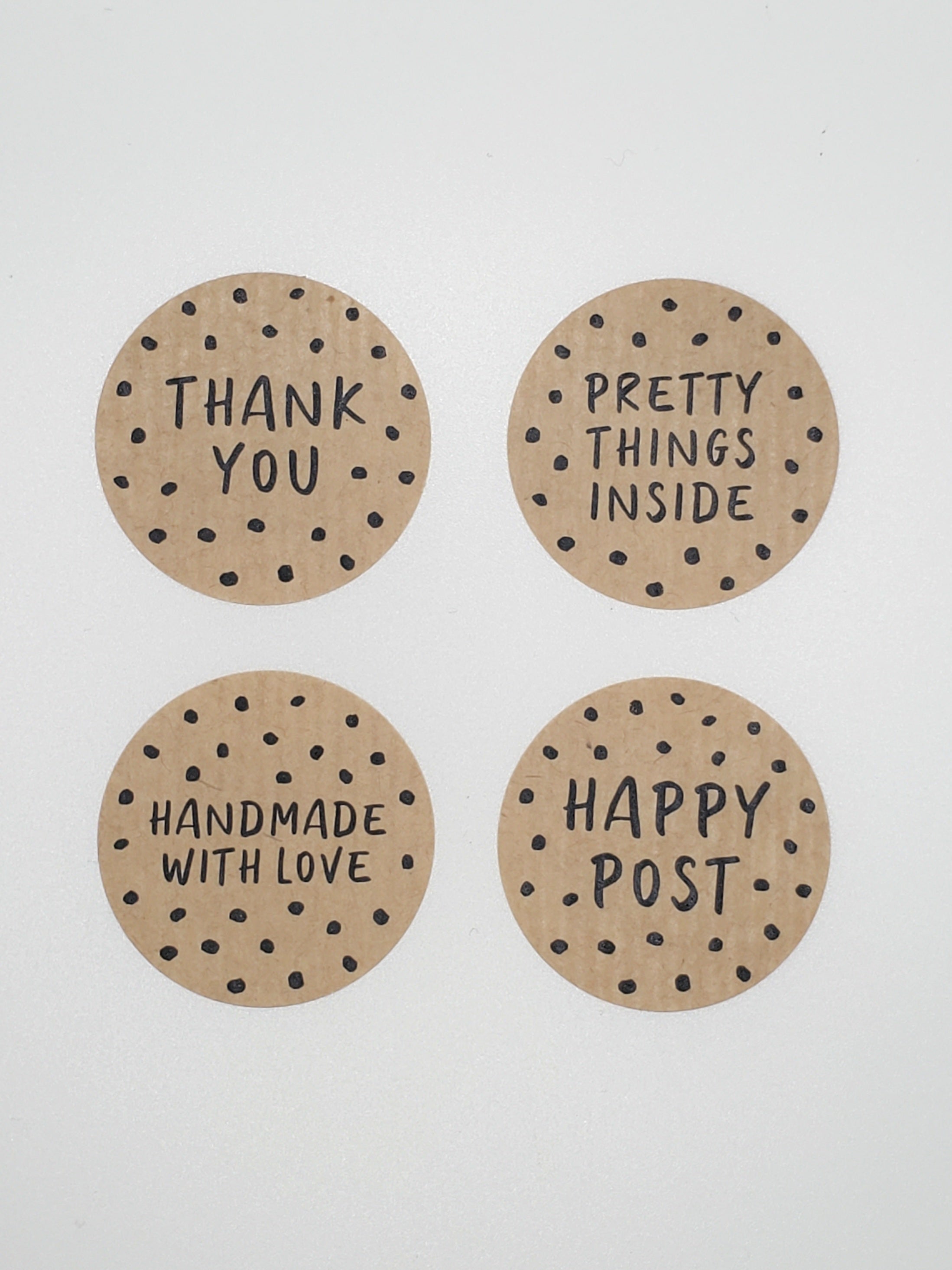 Kraft brown spotty stickers
