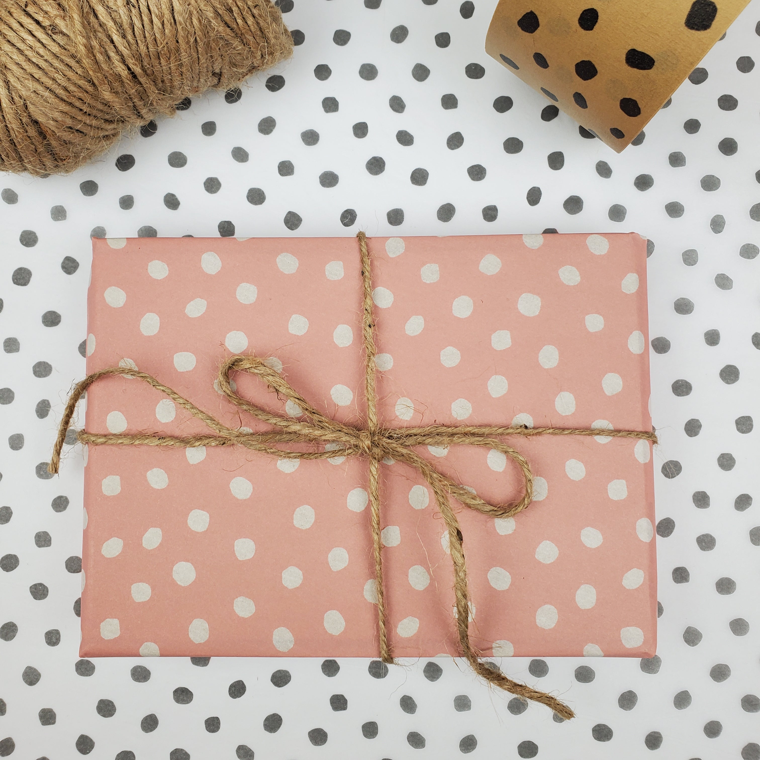 Spotty dusky rose tissue paper